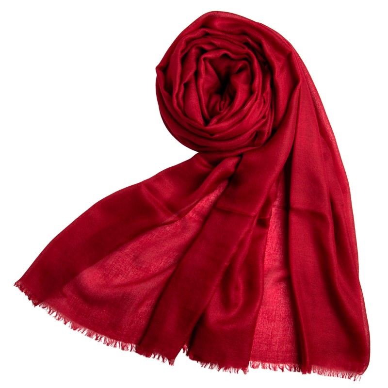 Burgundy giant shawl in cashmere 200 x 140 cm